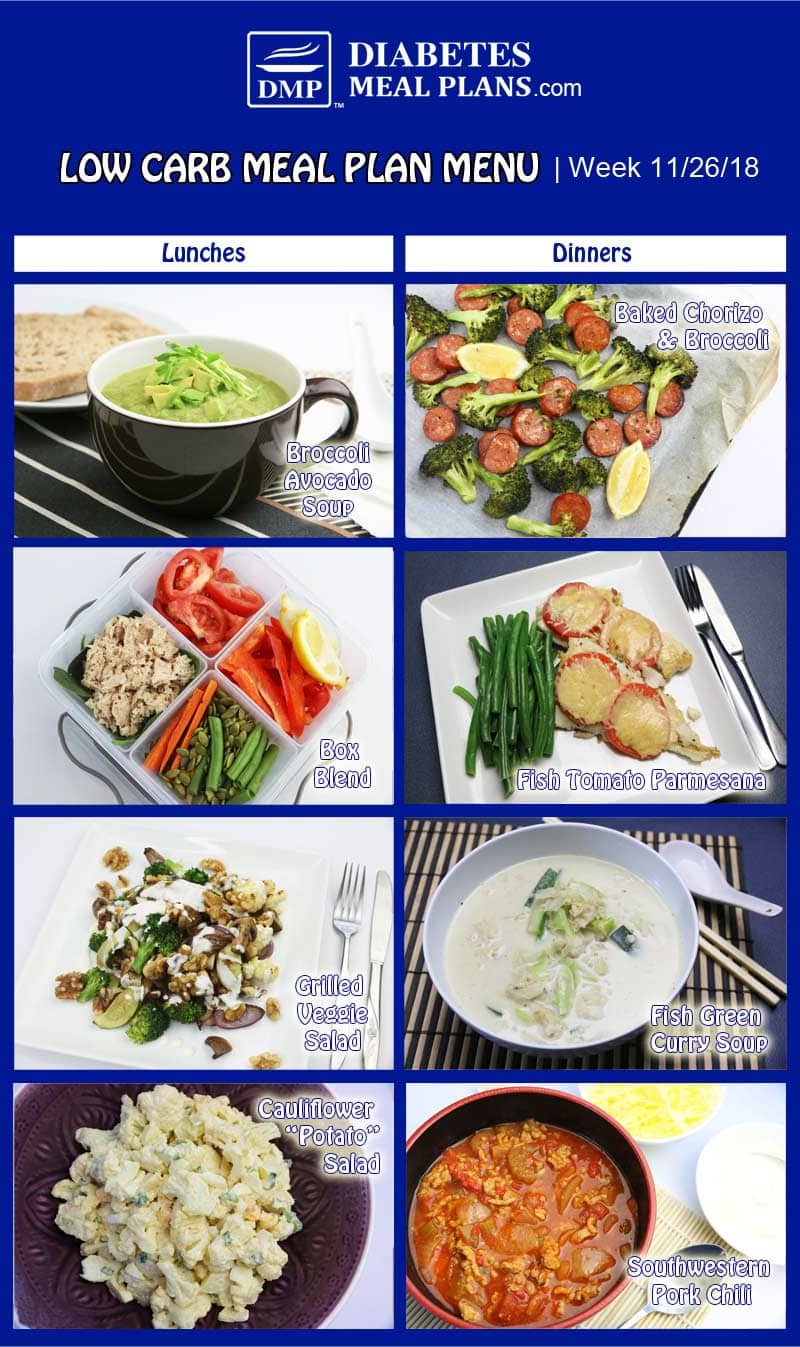 Diabetic Meal Plan Week Of 11 26 18 Diabetic Meal Plan Week Of 11 26 18