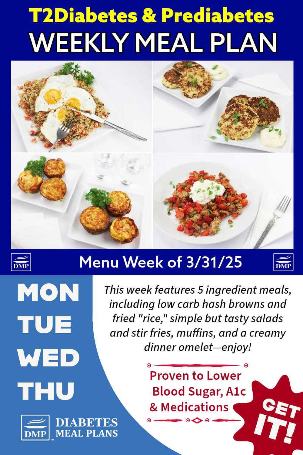 Diabetes Meal Plan: Week of 3/31/25